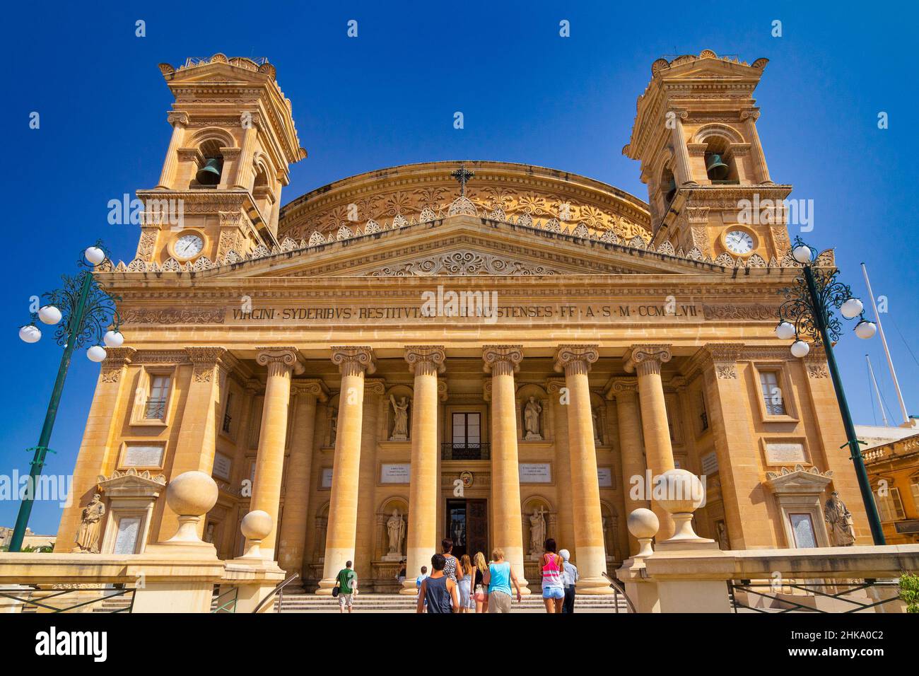 View of the Rotunda of Mosta, also known as The Mosta Dome, the Malta island, Europe Stock Photo ...