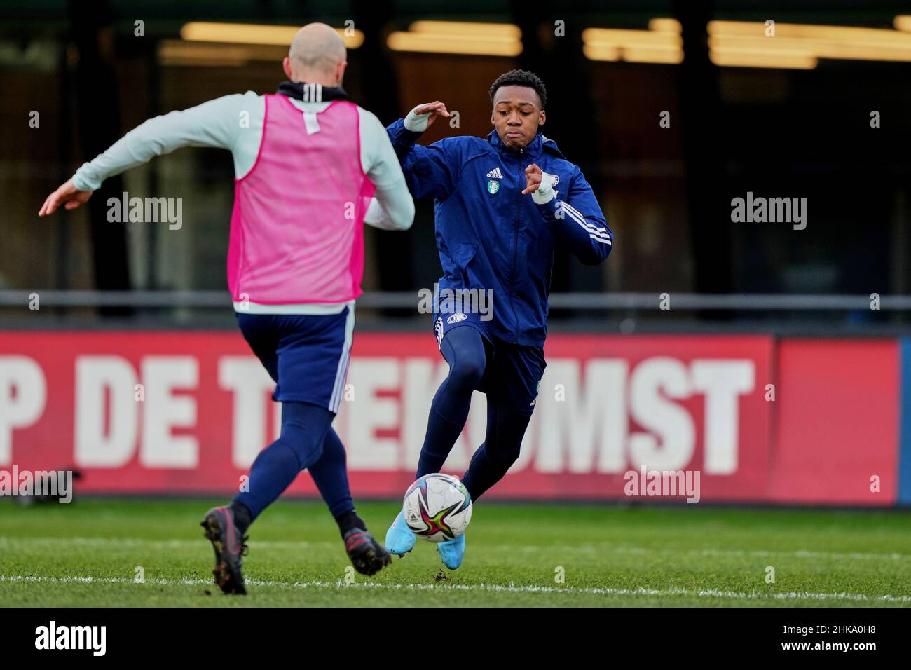 Rotterdam - (l-r) Antoni Milambo of Feyenoord during the training ...