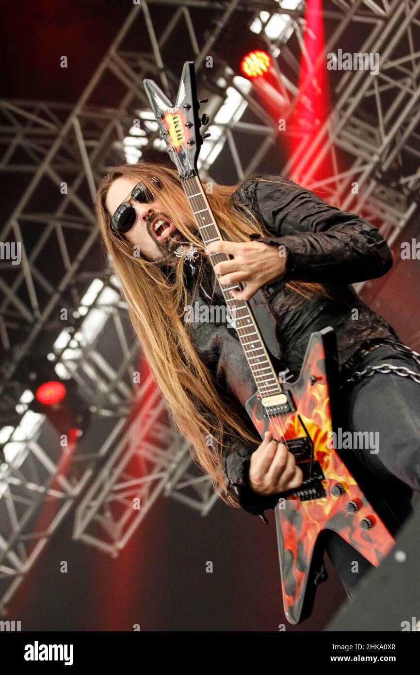 LA Metal band Lizzy Borden performs on the stage during an Pentaport ...