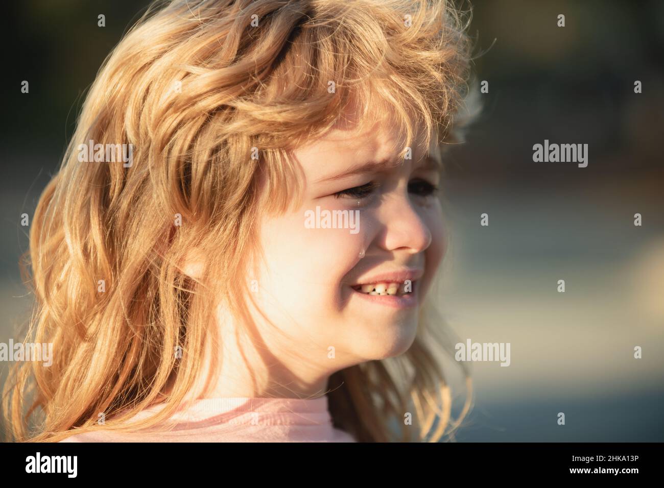 Close up face of child crying. Tears on kids face closeup Stock Photo ...