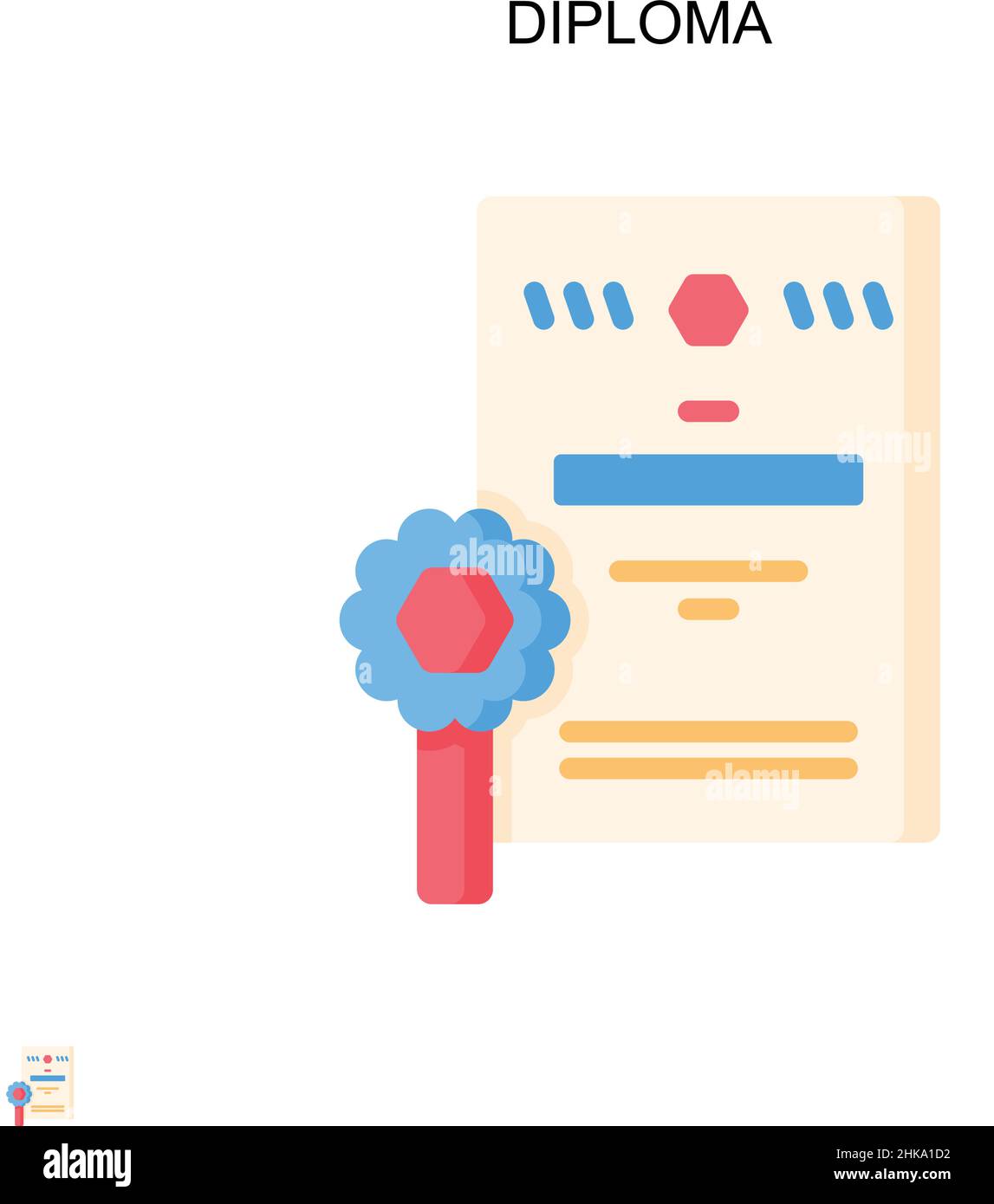 Diploma Simple vector icon. Illustration symbol design template for web ...
