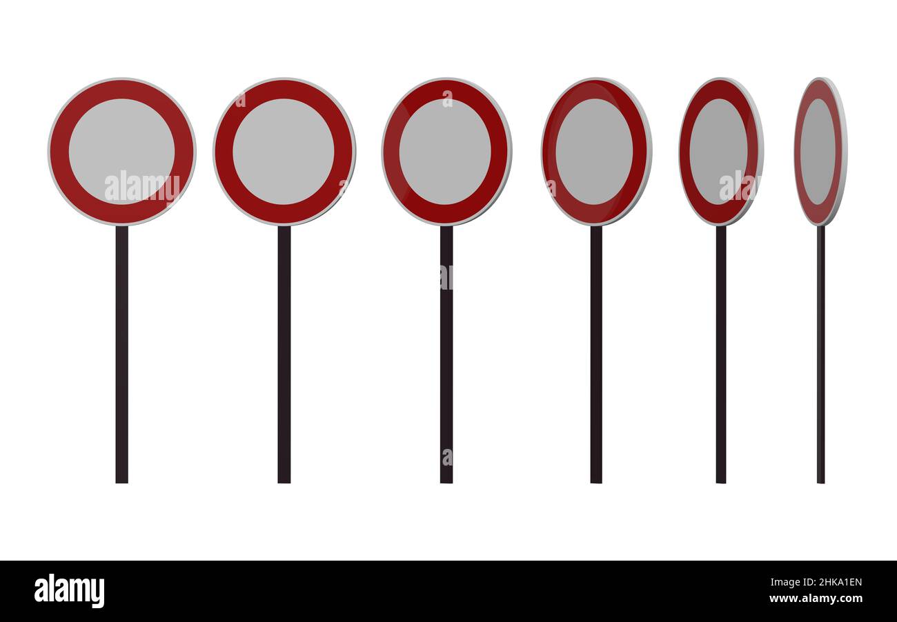 Template with red vehicular signal to slow down Stock Photo - Alamy