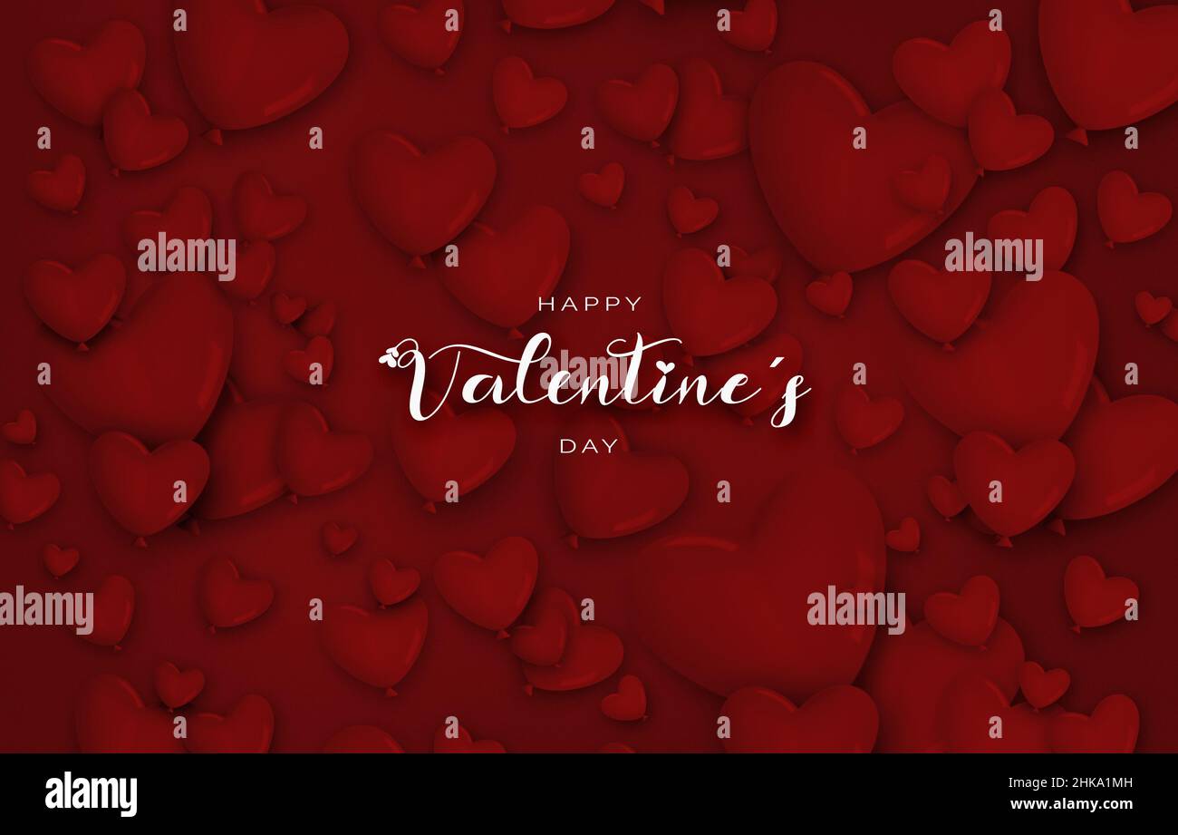 Romantic hearts background with greeting message Stock Photo - Alamy