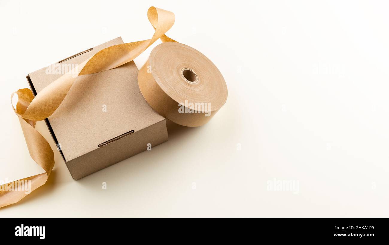Biodegradable eco friendly paper sticky tape for cardboard box. Natural ...