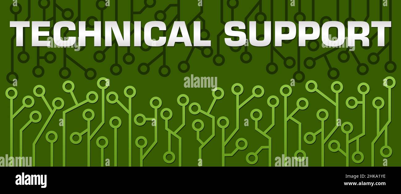Technical Support Green Circuit Top Bottom Background Text Stock Photo ...