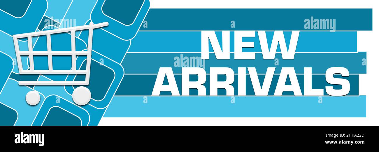 New Arrivals Blue Squares Stripes Symbol Text Horizontal Stock Photo ...