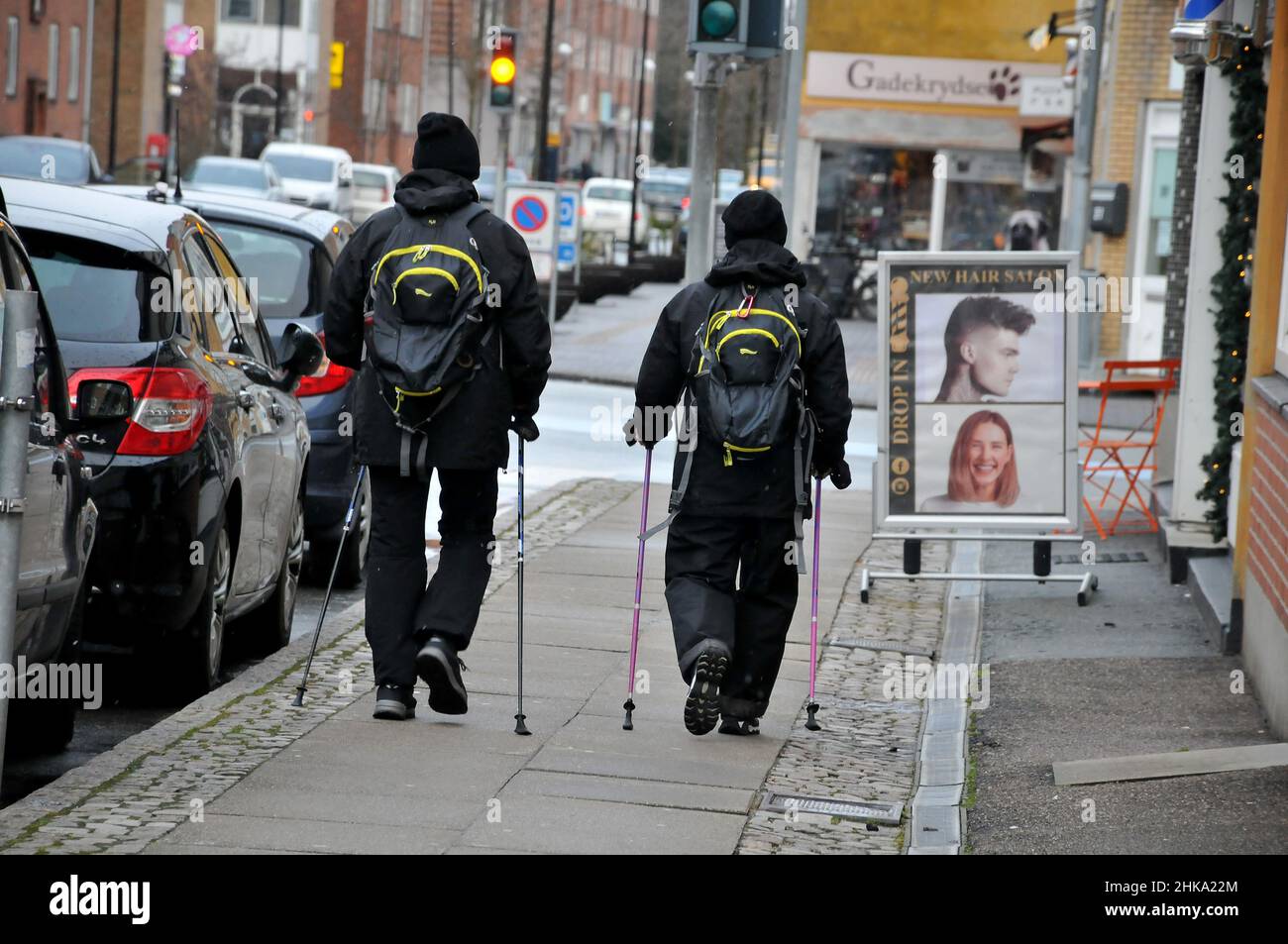 Copenhagen/Denmark./02 February 2022/. Health and fitness walker with ...