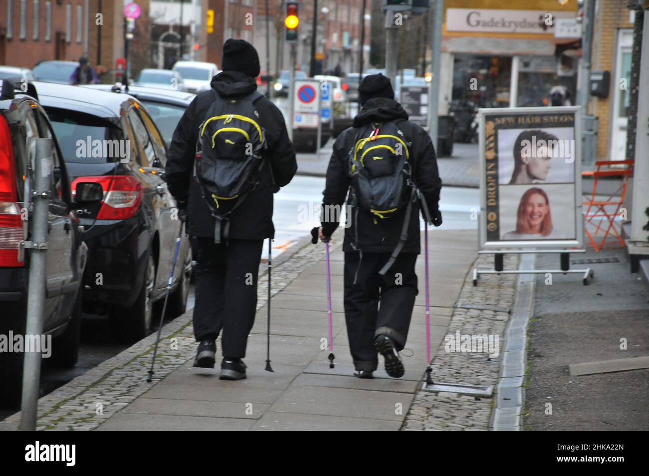 Copenhagen/Denmark./02 February 2022/. Health and fitness walker with ...