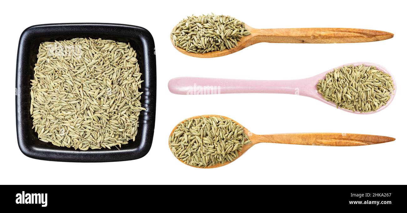 set of various aniseeds isolated on white background Stock Photo - Alamy