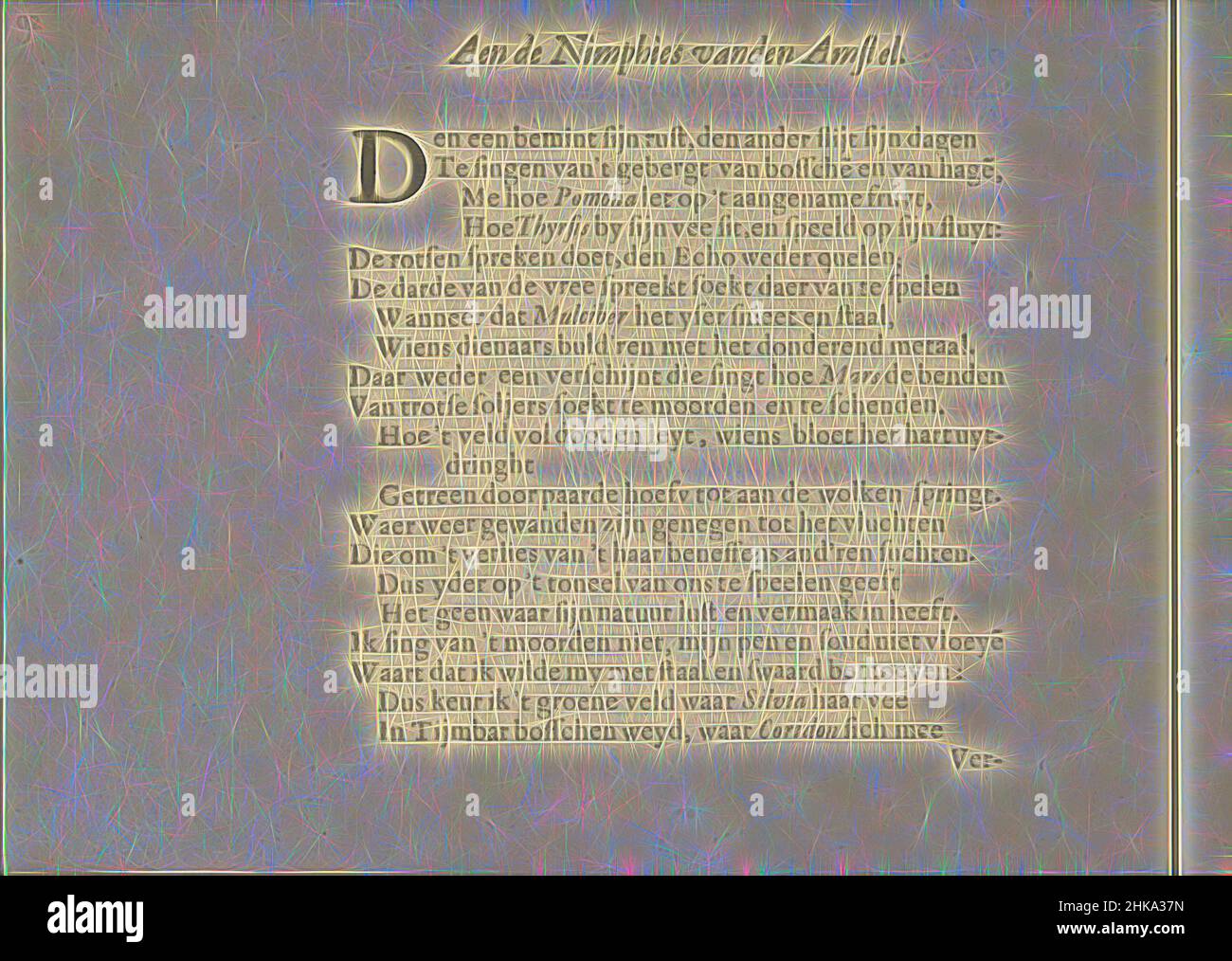 Inspired by Dutch-language poem on the Nymphs of the Amstel, page 1 ...