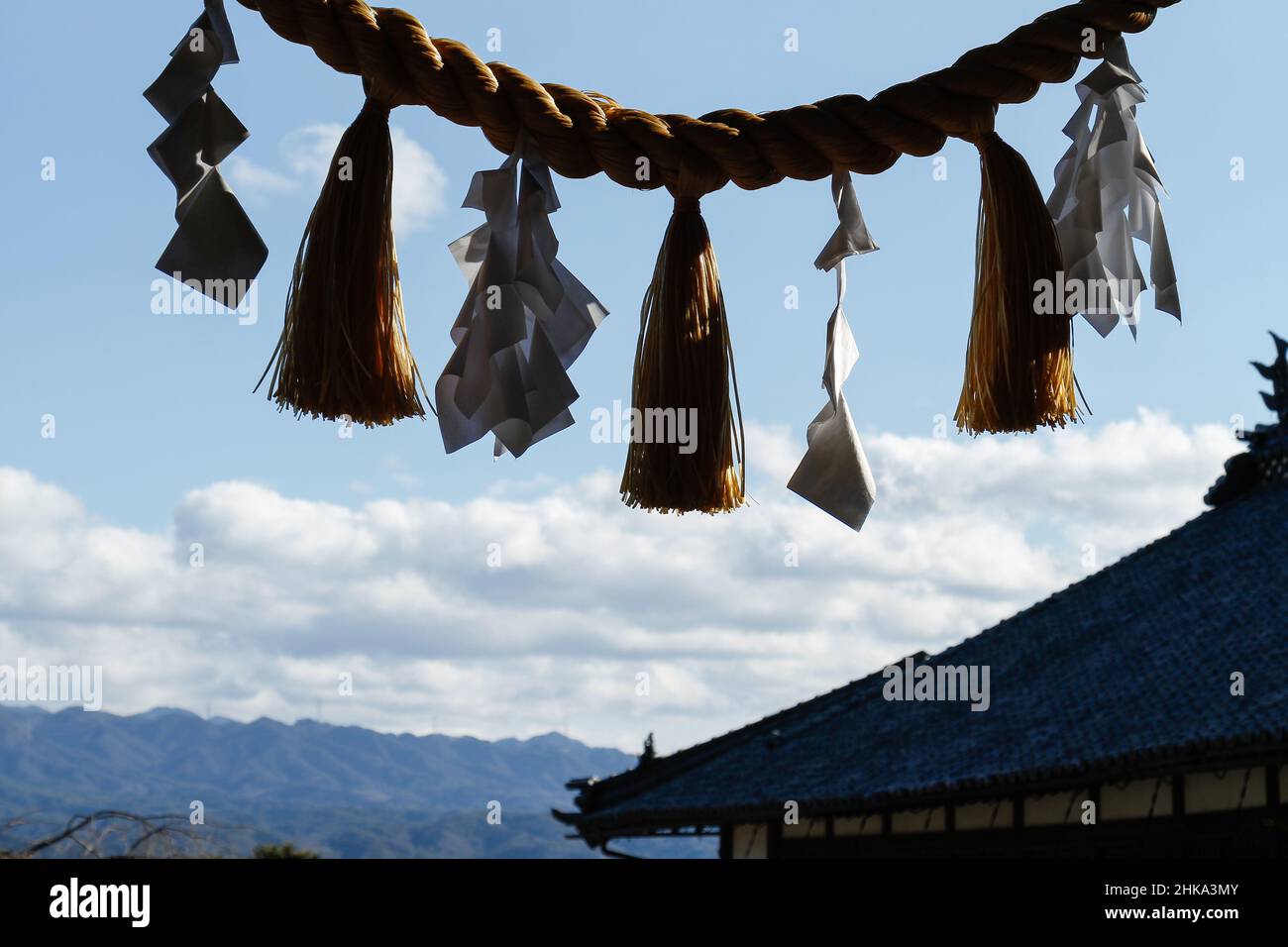 Iida, nagano, japan, 2022/03/02 , Omi Jinja, or Omi shrine. It is a ...