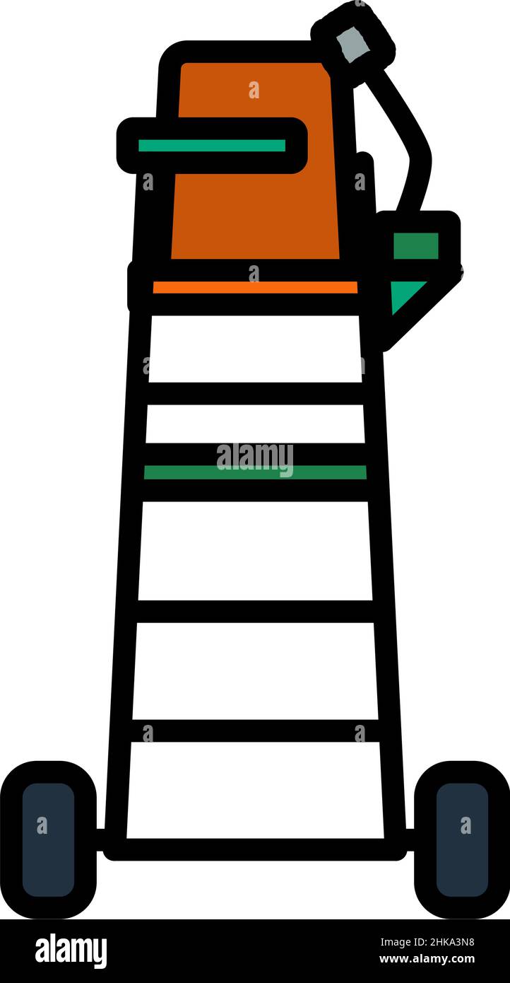Tennis Referee Chair Tower Icon. Editable Bold Outline With Color Fill ...
