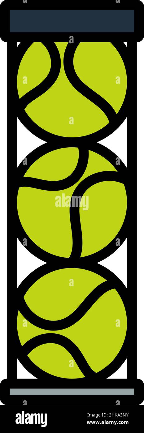 Tennis Ball Container Icon. Editable Bold Outline With Color Fill ...