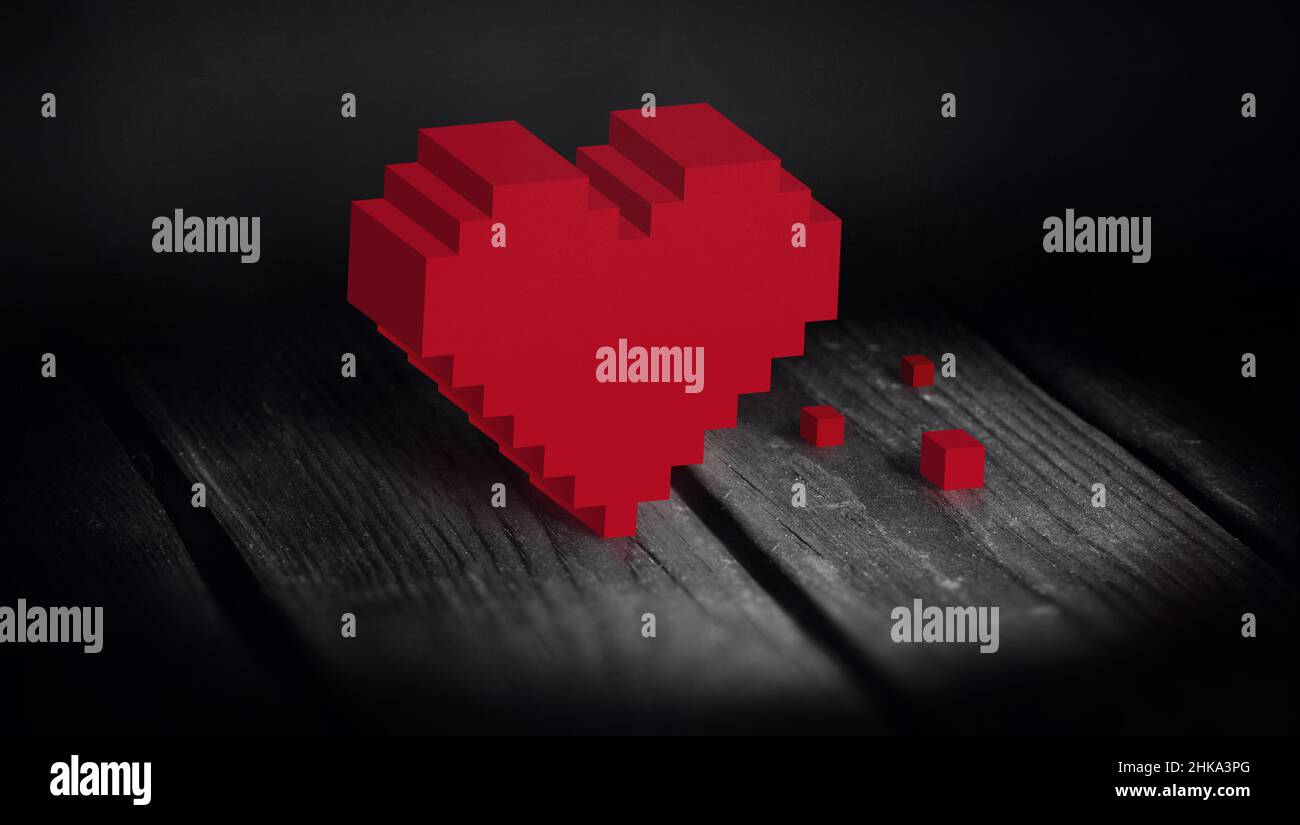 Pixel heart hi-res stock photography and images - Alamy