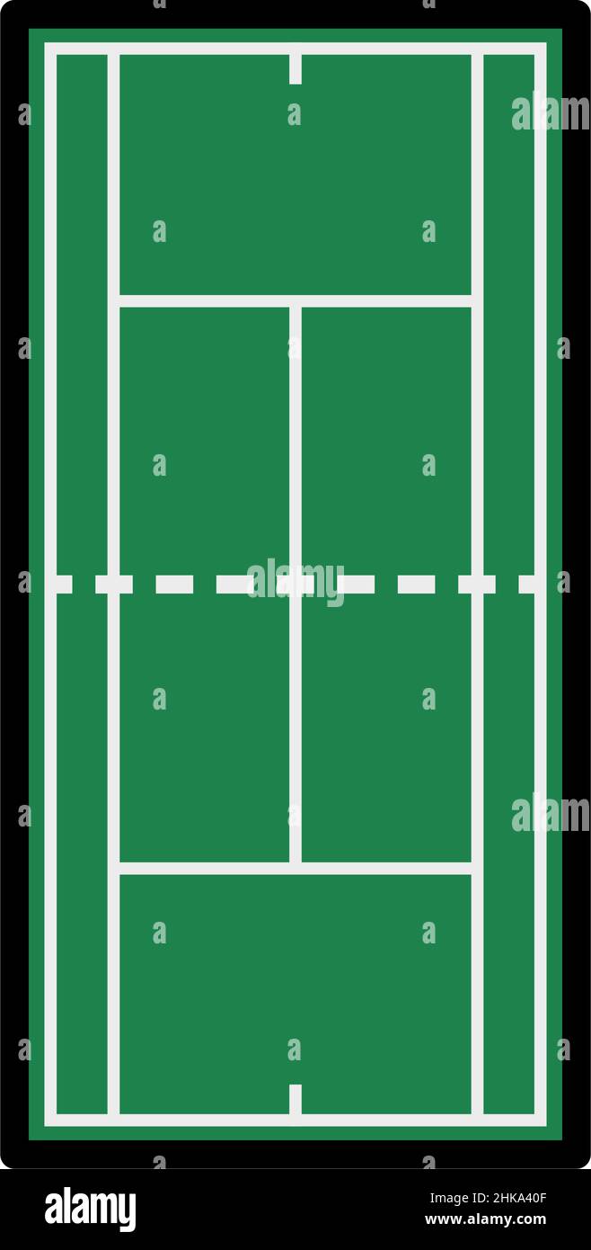Tennis Field Mark Icon. Editable Bold Outline With Color Fill Design ...