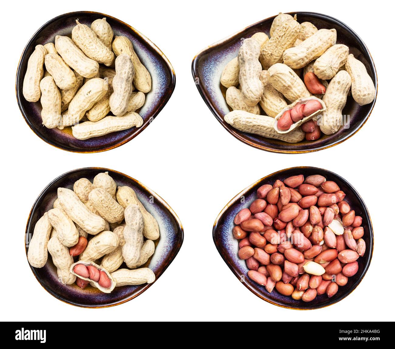 set of various peanuts isolated on white background Stock Photo - Alamy
