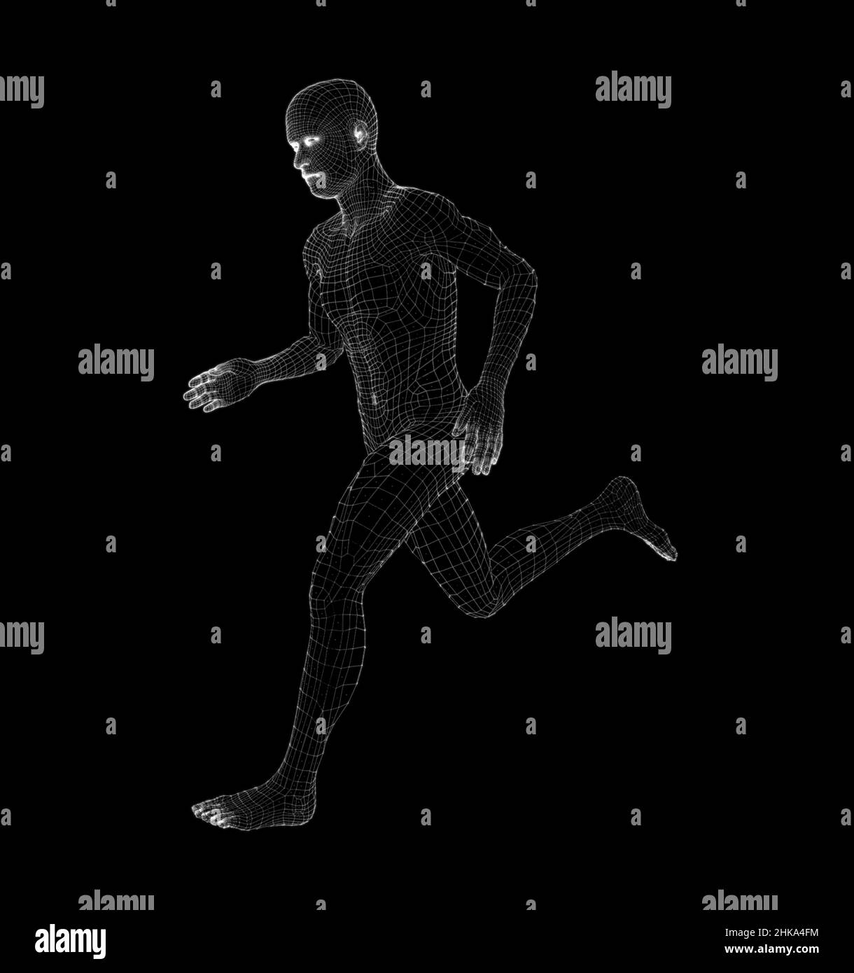 Hologram Human running. Medical and Technology Concept Stock Photo - Alamy