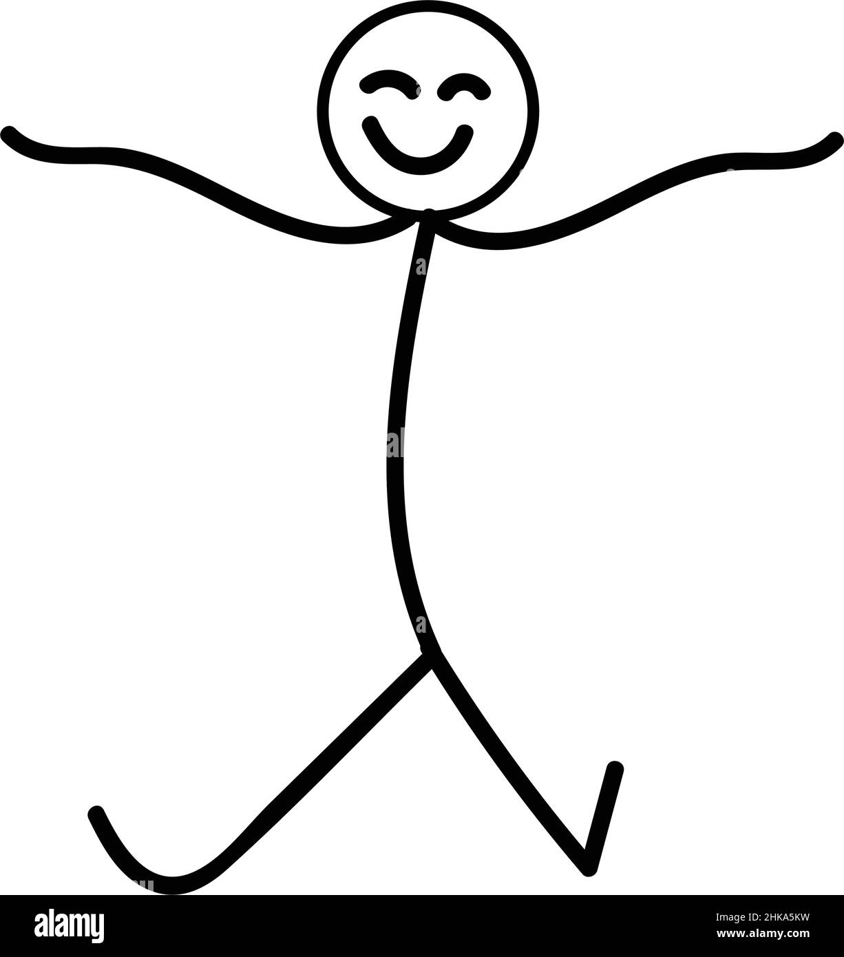 Cartoon vector stickman smiling enjoying Stock Vector Images - Alamy