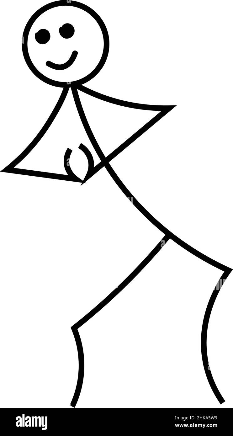 Happy Stick Figure vector illustration. Cartoon icon Stock Vector Image ...