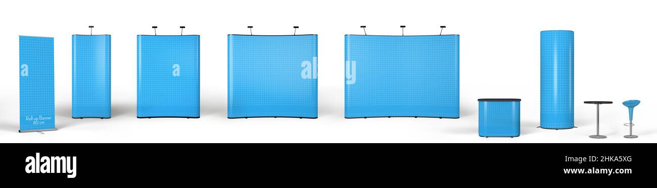 Promo Exhibition Display Stand Mockup 3D Rendering Stock Photo - Alamy