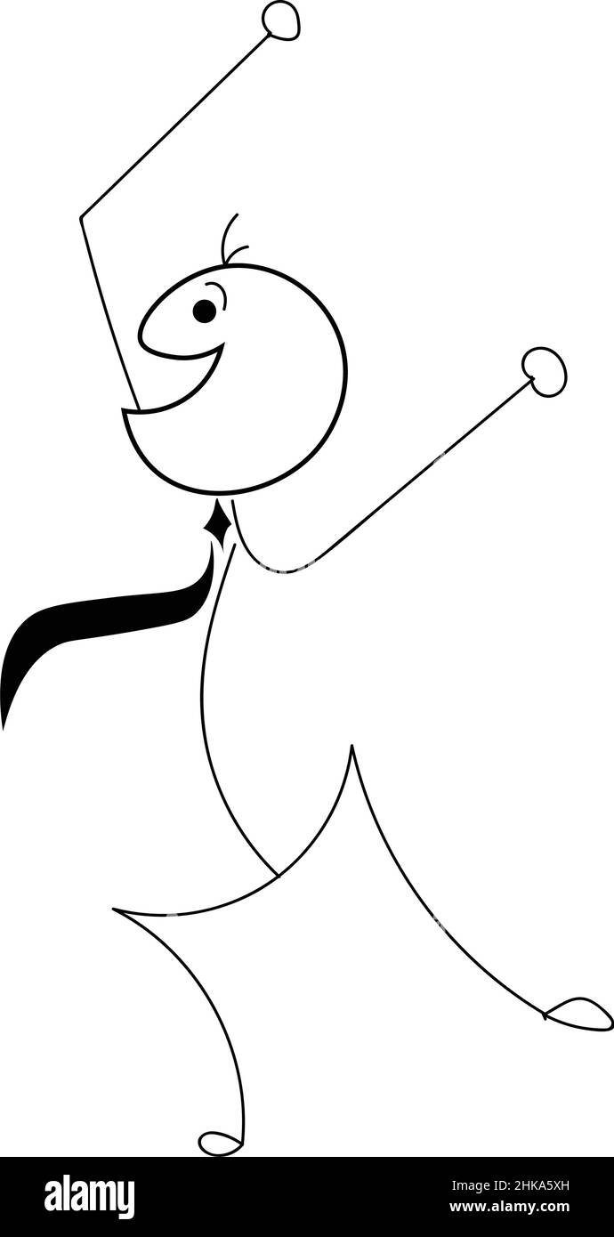 Cartoon vector stickman smiling enjoying Stock Vector Images - Alamy