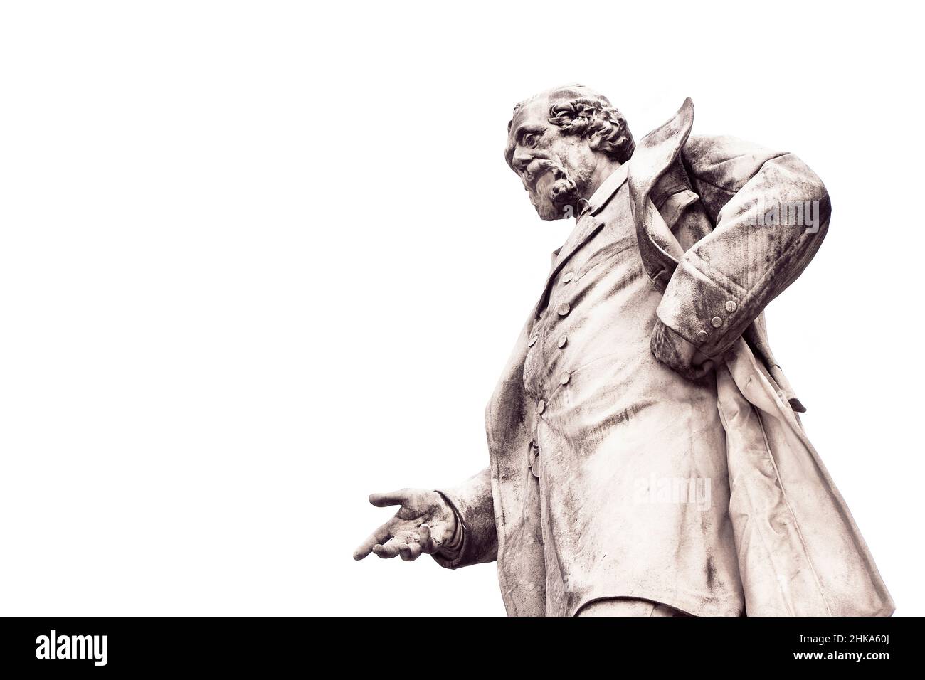 Human figure that looking down - concept image on white background ...