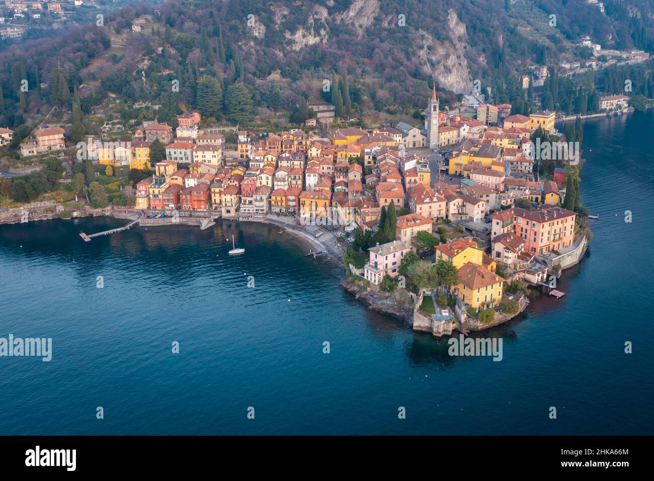 Varenna scenic sunset view in como lake hi-res stock photography and ...
