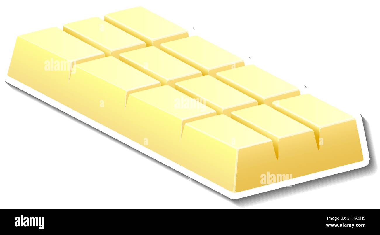 White chocolate bar in cartoon style illustration Stock Vector Image ...