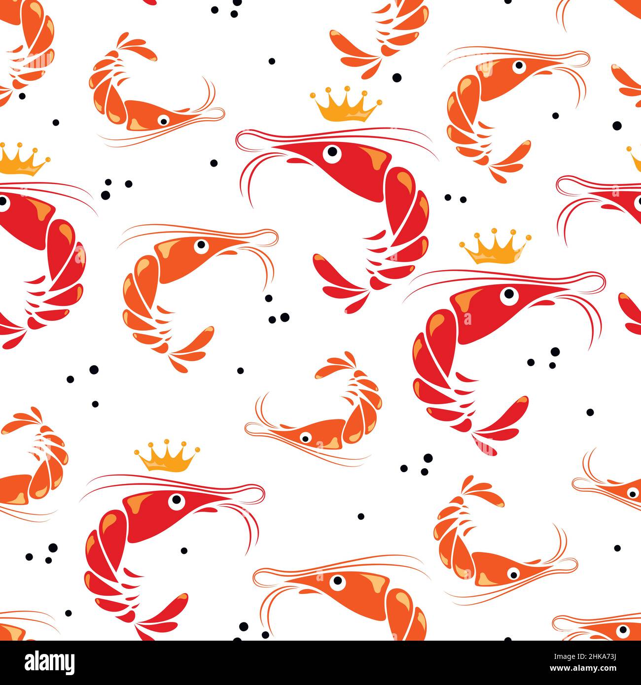 Seamless pattern. King prawns. Royal shrimp. Seafood. Background image ...