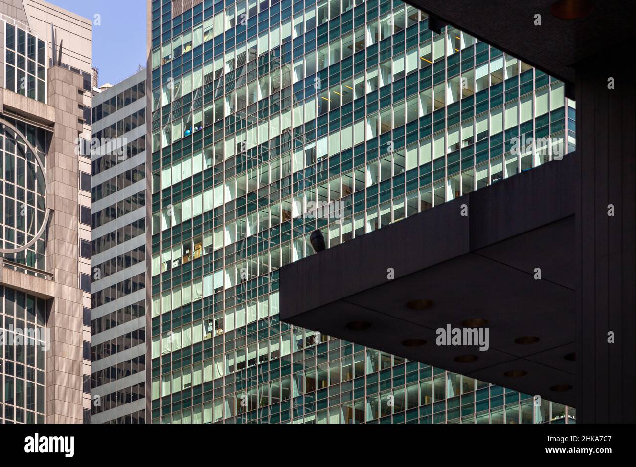 Modernist office building facades on Park Avenue in New York City Stock ...