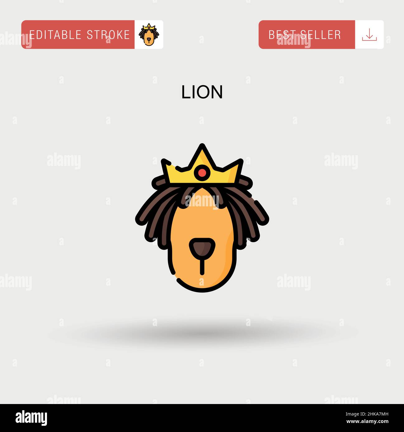 Lion Simple vector icon Stock Vector Image & Art - Alamy