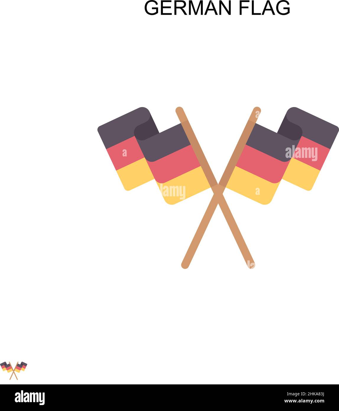 German flag Simple vector icon. Illustration symbol design template for ...