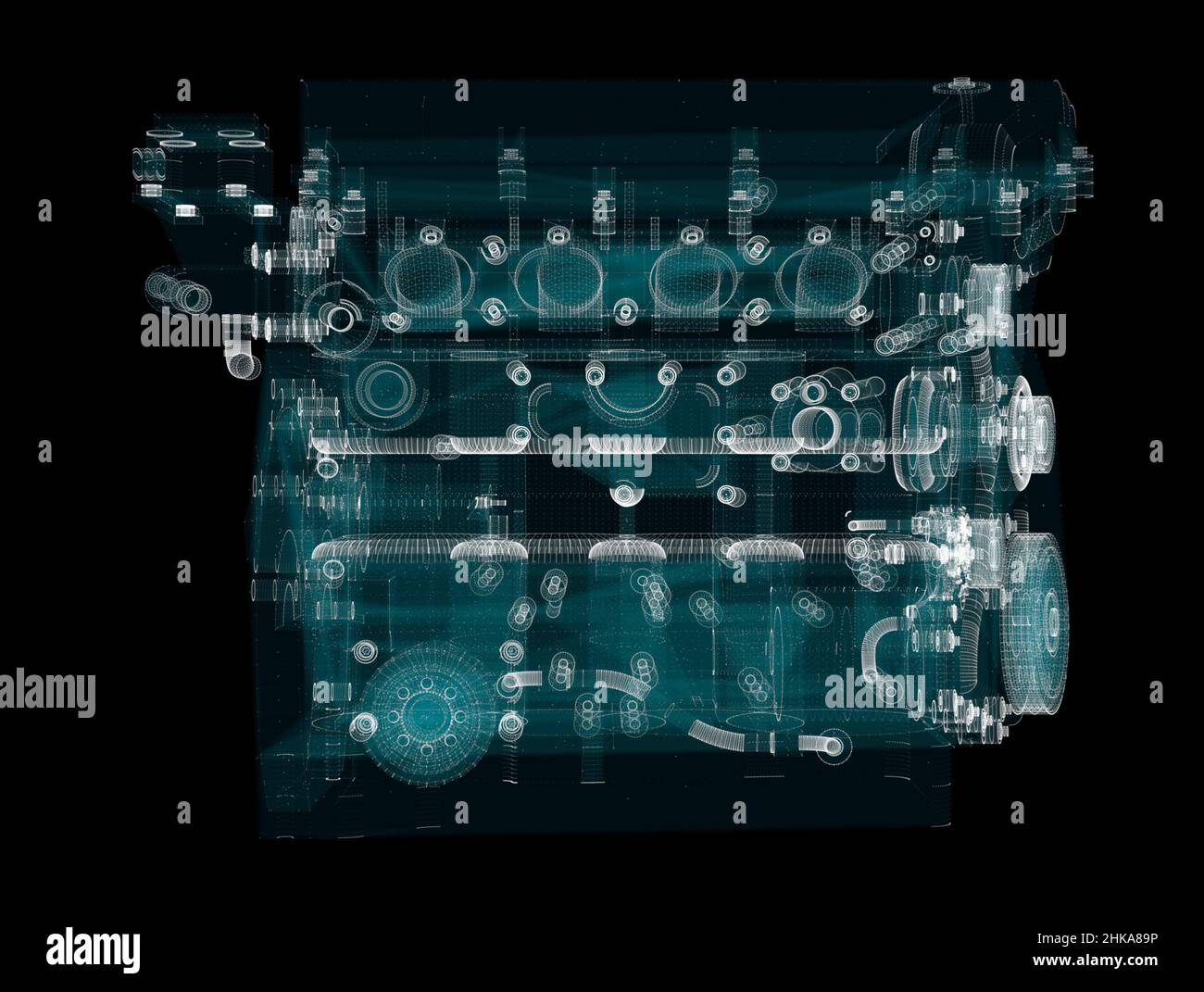 3D rendering, Holographic Particle engine Stock Photo - Alamy