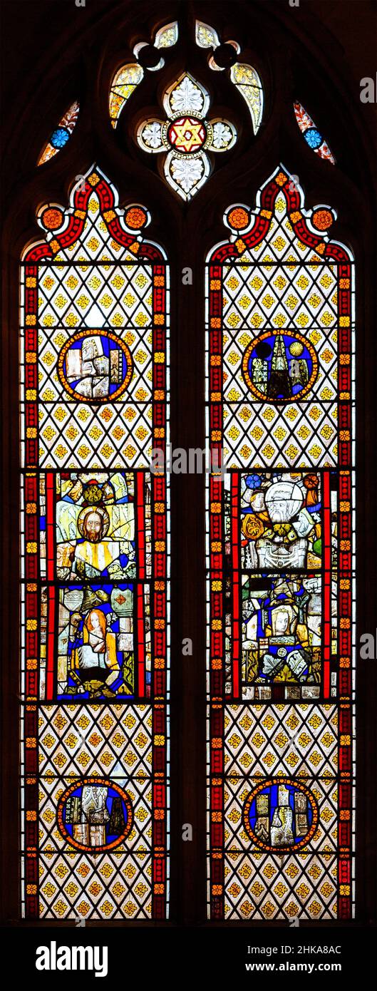 Stained glass window Thurston church, Suffolk, England, UK medieval ...