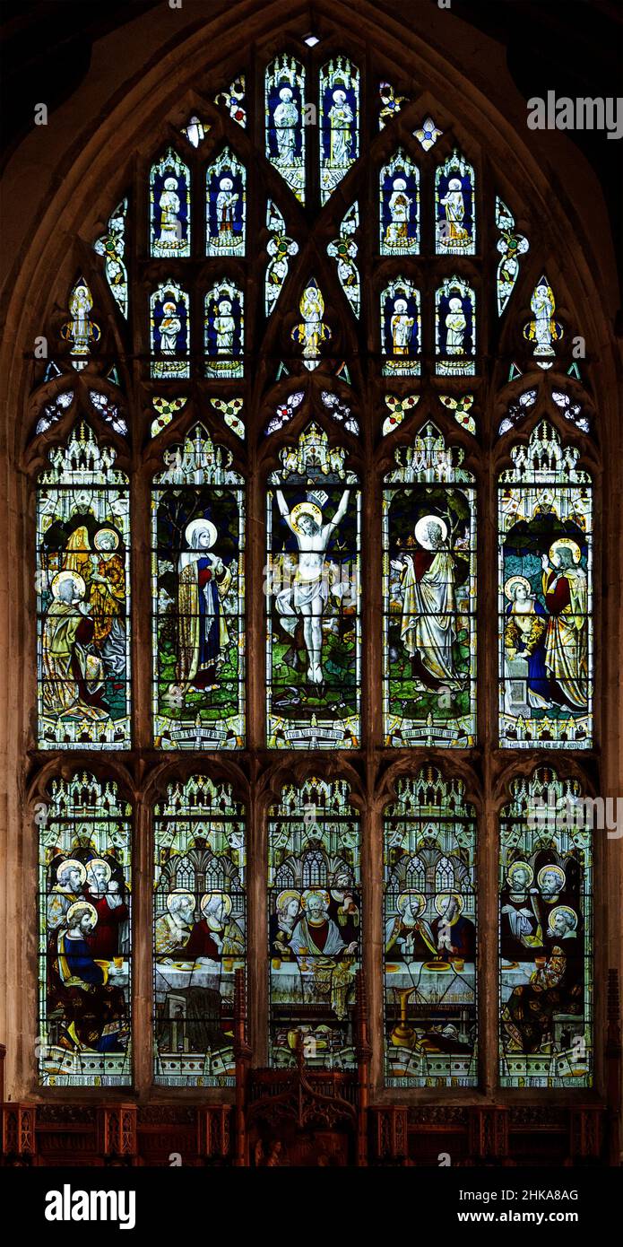 Stained glass window Thurston church, Suffolk, England, UK c 1880-90 ...