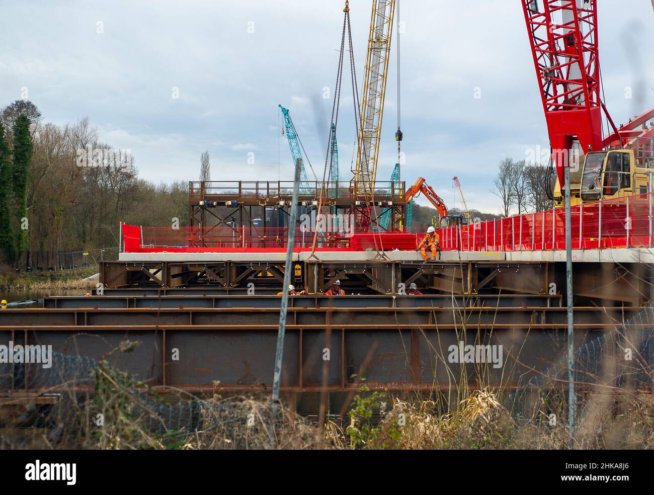 Harefield, Uxbridge, UK. 2nd February, 2022. One of the many HS2 office ...