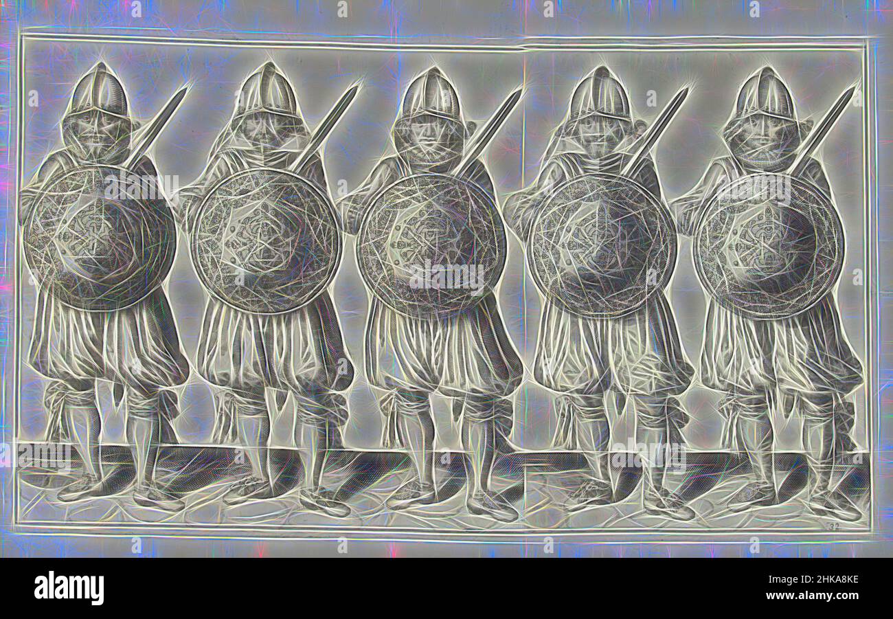 Inspired by The exercise with shield and spear: five soldiers standing ...