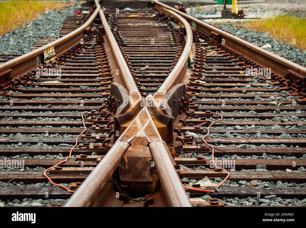 rack switch leading to rail shipping customers Stock Photo - Alamy