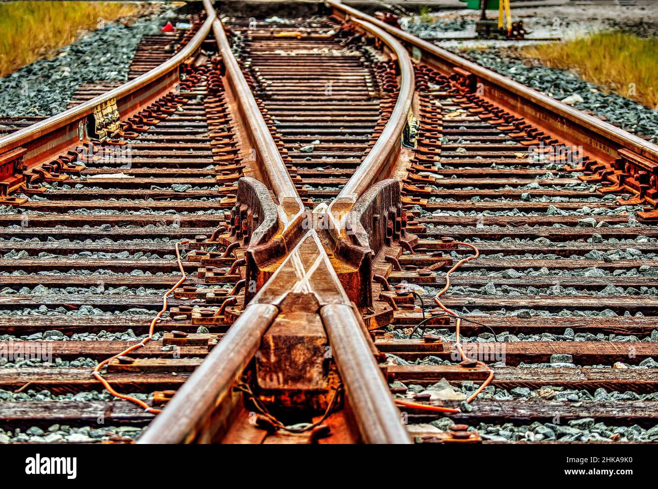 rack switch leading to rail shipping customers Stock Photo - Alamy