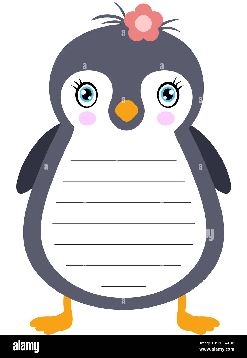 Cute penguin sticker notebook and school label Stock Photo - Alamy