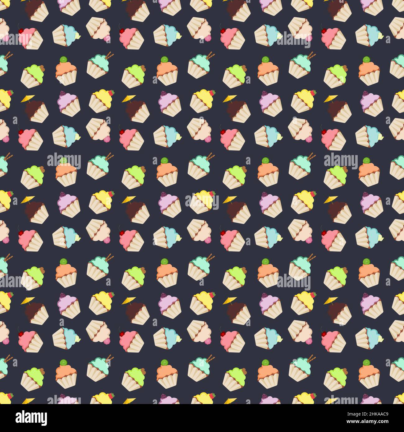 Vector seamless pattern decorative cupcakes hi-res stock photography ...