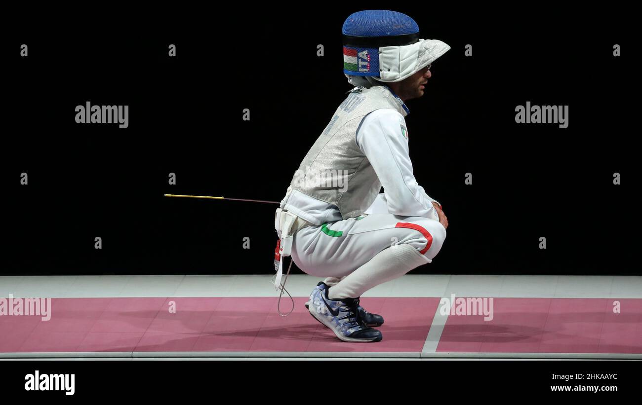 JULY 26th, 2021 - CHIBA, JAPAN: Daniele Garozzo of Italy reacts during ...
