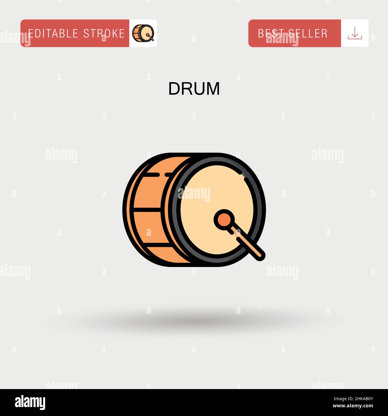 Drum Simple vector icon Stock Vector Image & Art - Alamy