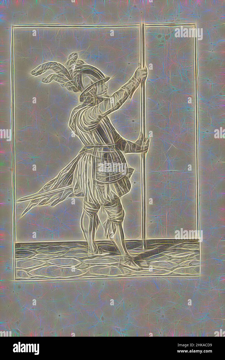 Inspired by Soldier, facing left, holding his spear with both hands ...