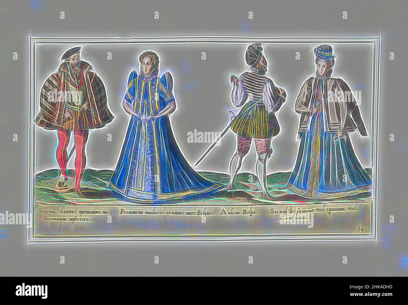 Inspired by Two women and two men dressed according to the fashion in ...