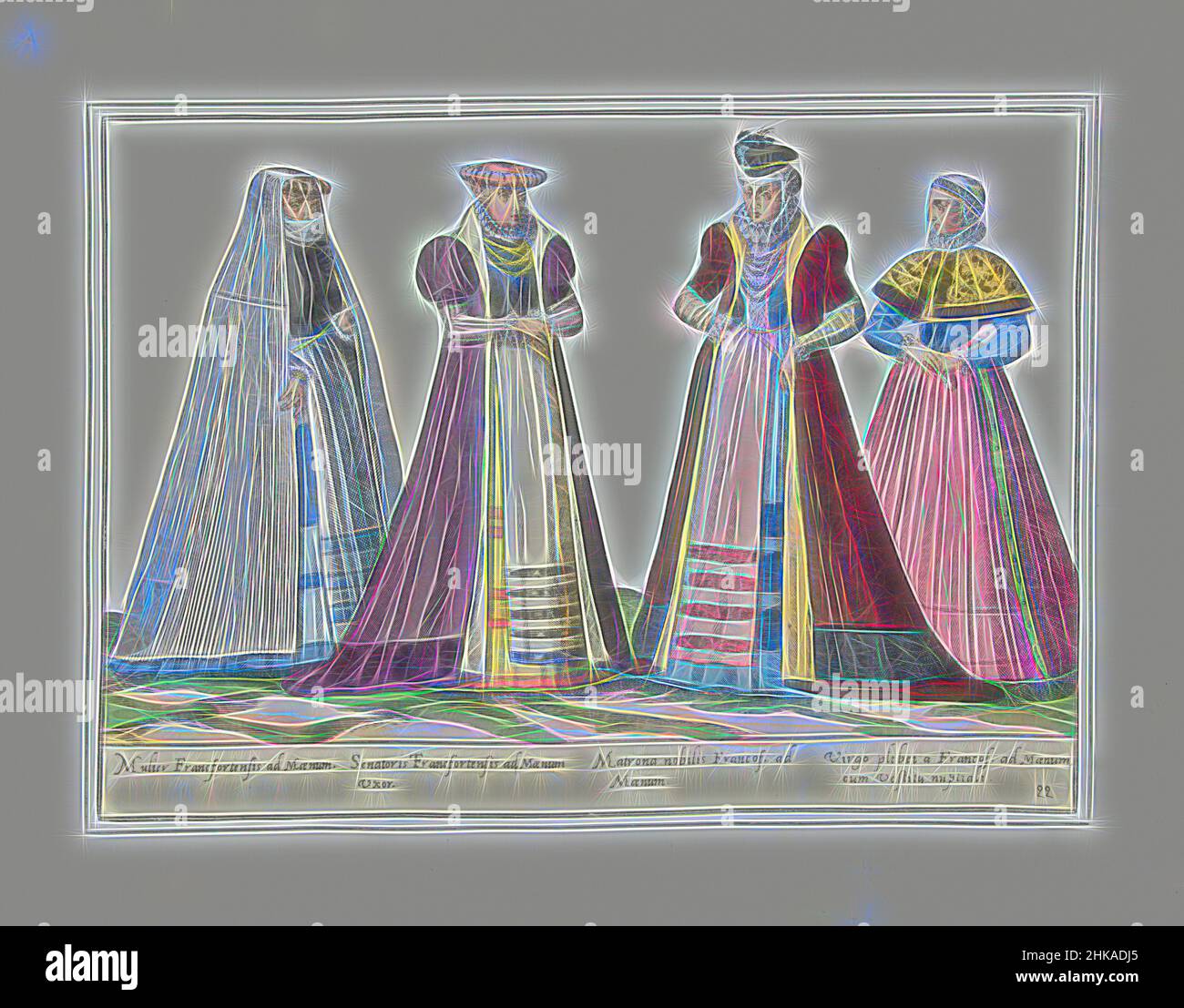 Inspired by Four women dressed according to German fashion in Frankfurt ...