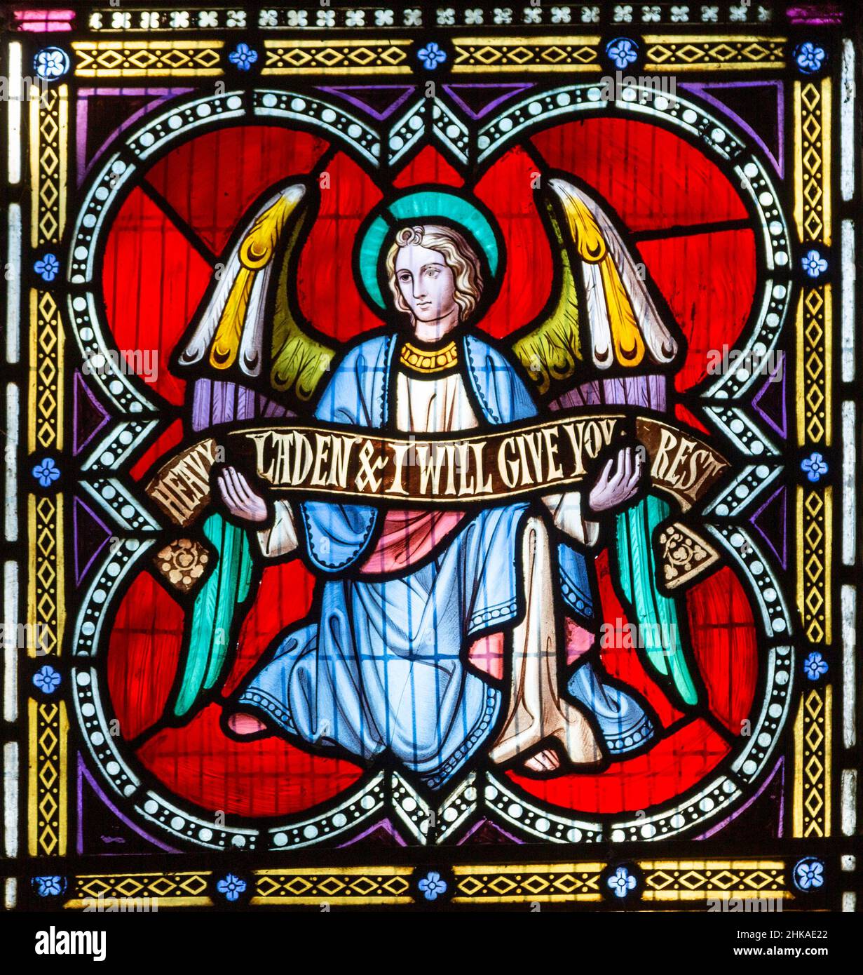Stained glass window Pakenham church, Suffolk, England, UK c 1862 ...