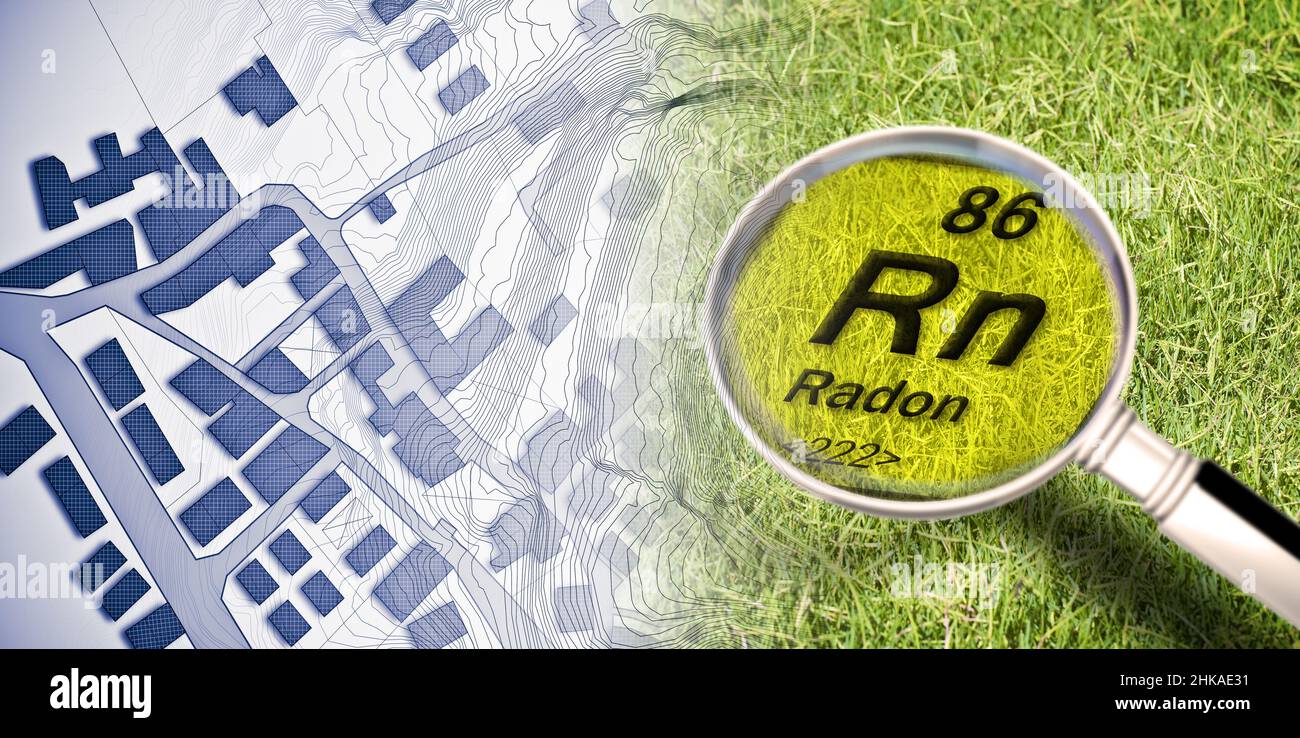 The dangerous radioactive radon gas under the ground - concept image ...