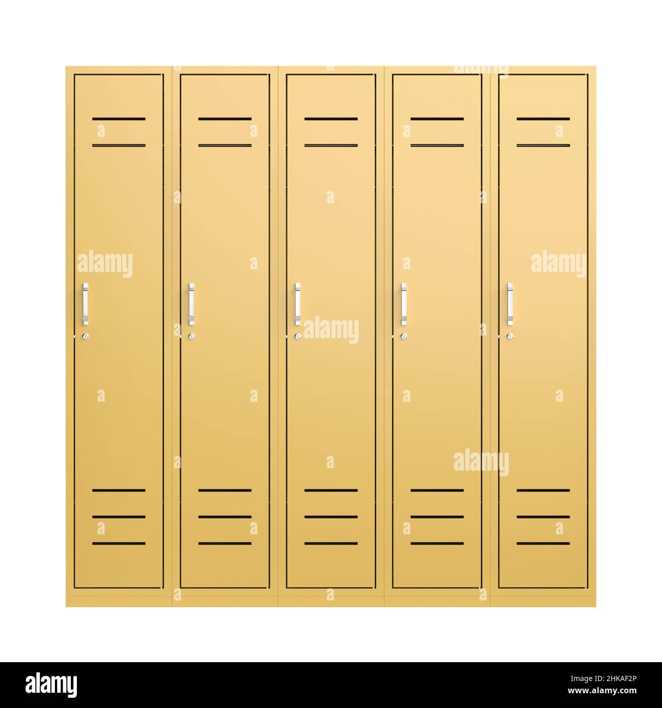 Yellow metal lockers isolated on white background Stock Photo - Alamy