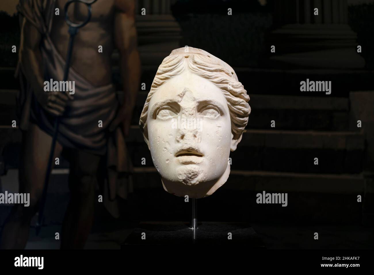 Marble Head of Greek Sun God Helios. 1st century CE from Cos Island ...